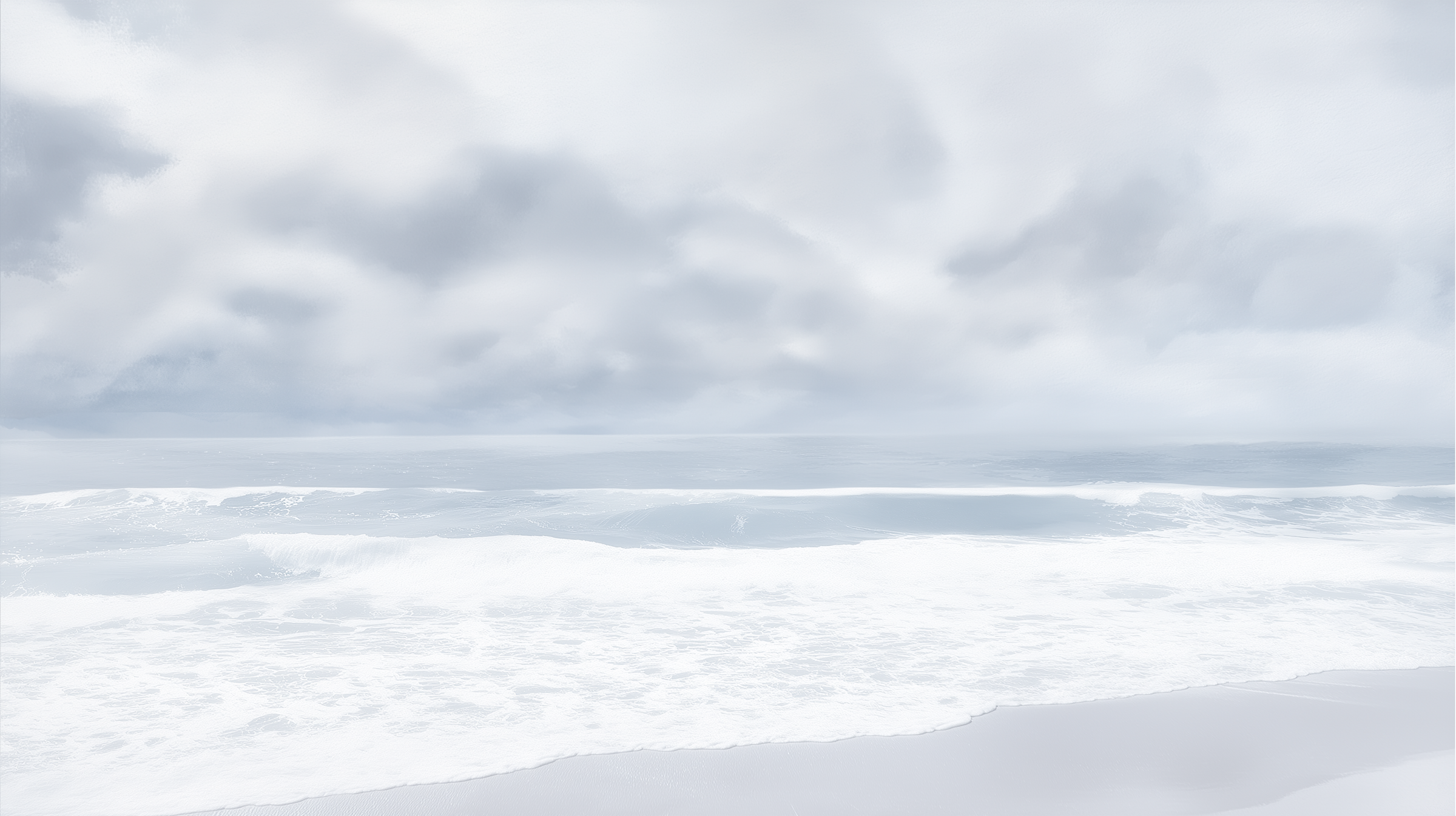 Minimalist Blue Ocean Horizon Wallpaper - Coastal Seascape Mural