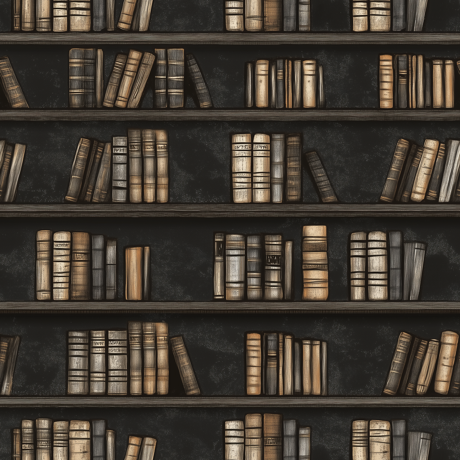 Dark Grey Book Shelf Wallpaper - Dark Academy Wallpaper