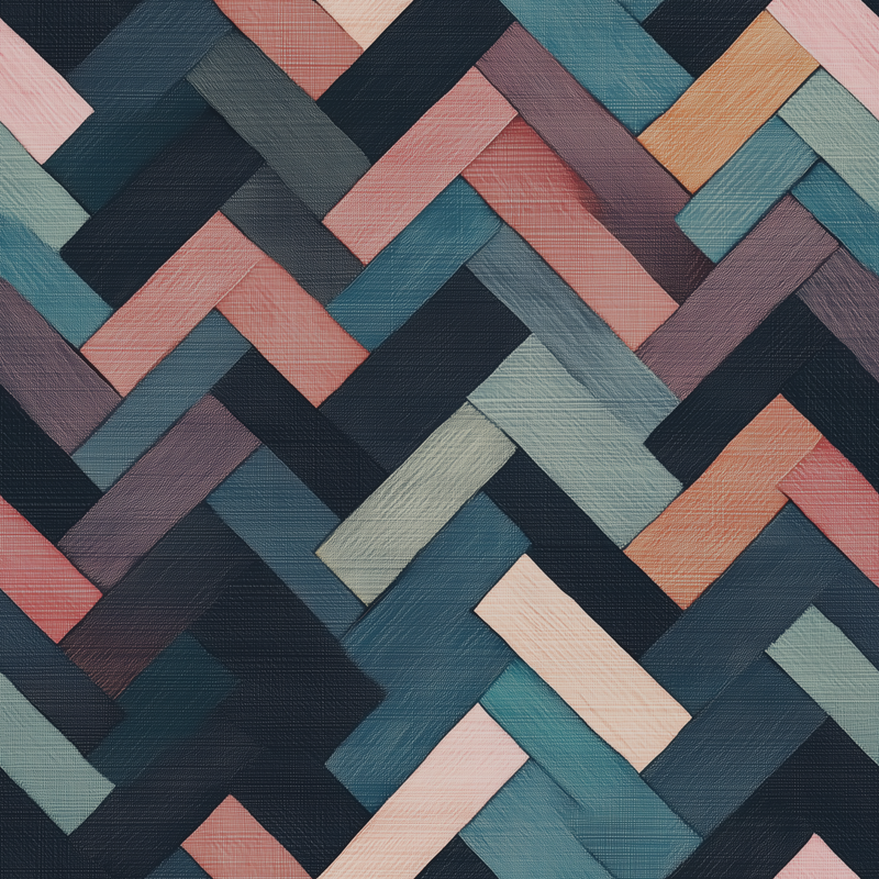 Colorful Herringbone Wallpaper - Modern Accent Geometric Wallpaper