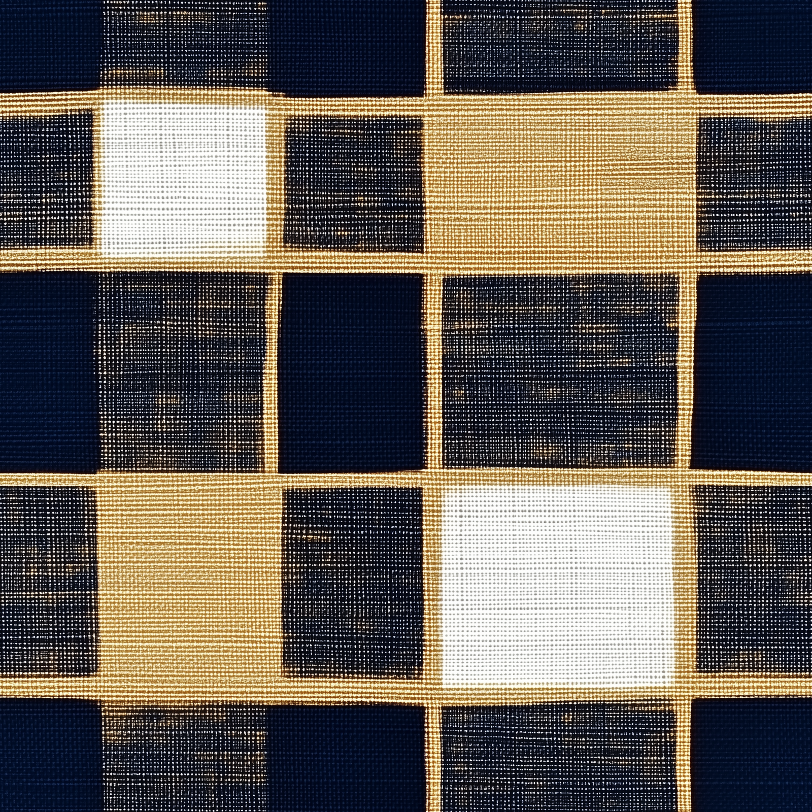Dark Blue and Gold Squares Wallpaper - Luxury Timeless Geometrical Art