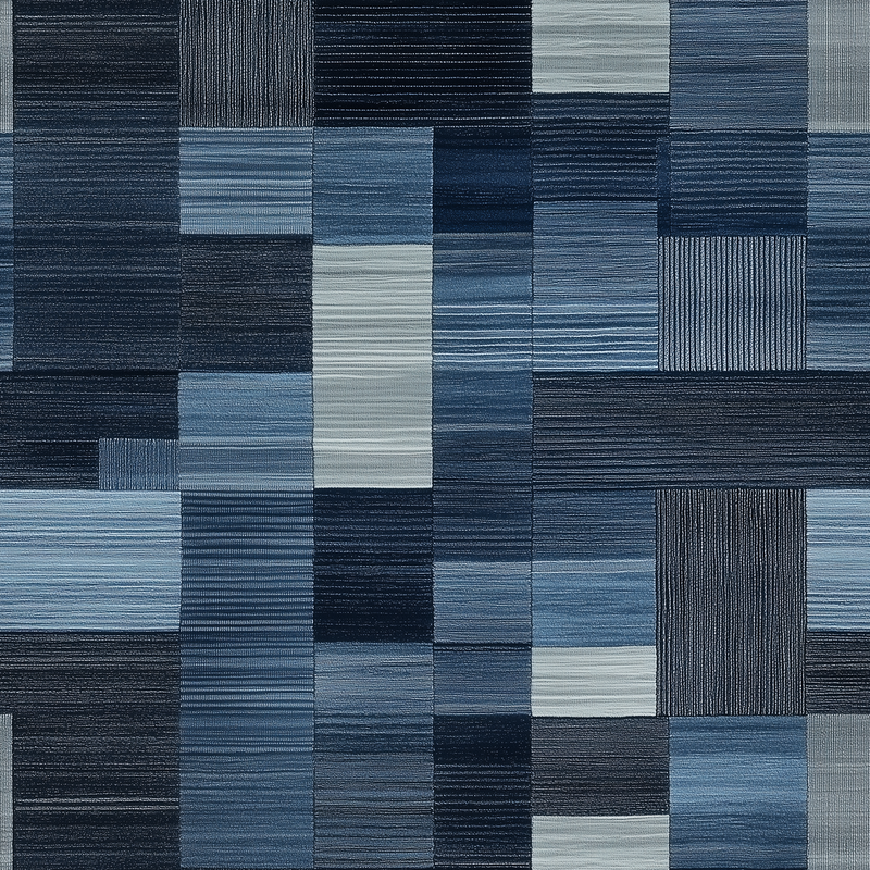 Dark Blue and Grey Squares Wallpaper - Peel & Stick Geometric Wallpaper
