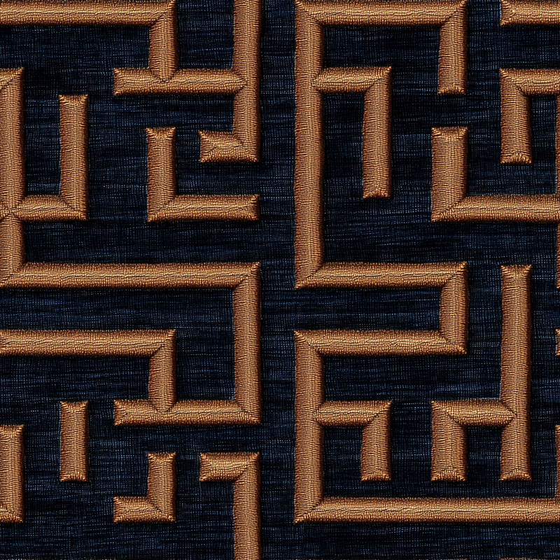 Navy Blue and Gold Key Pattern Wallpaper - Peel and Stick Dark Decor