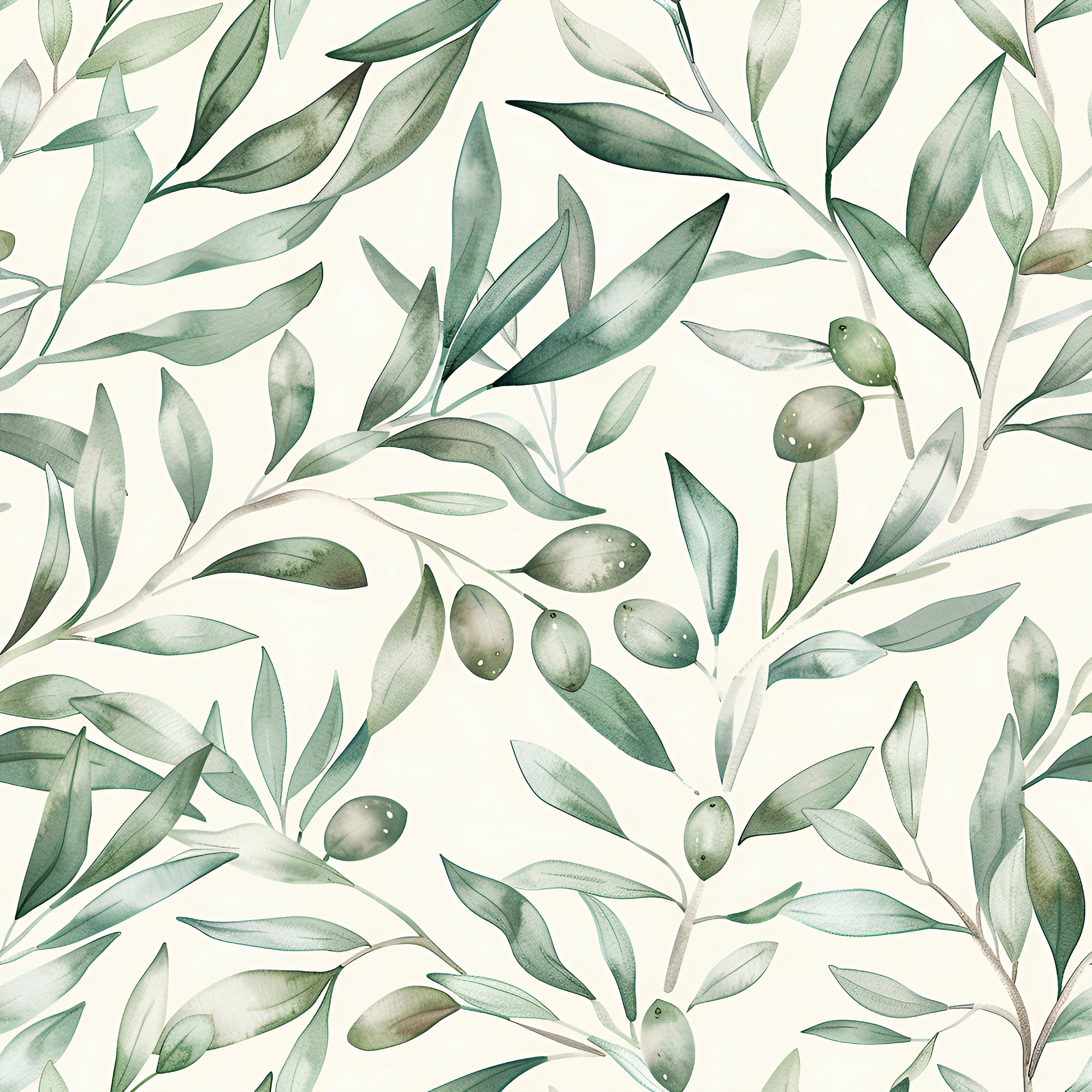 Olive Branches Wallpaper - Leaves and Olives Soft Wallpaper