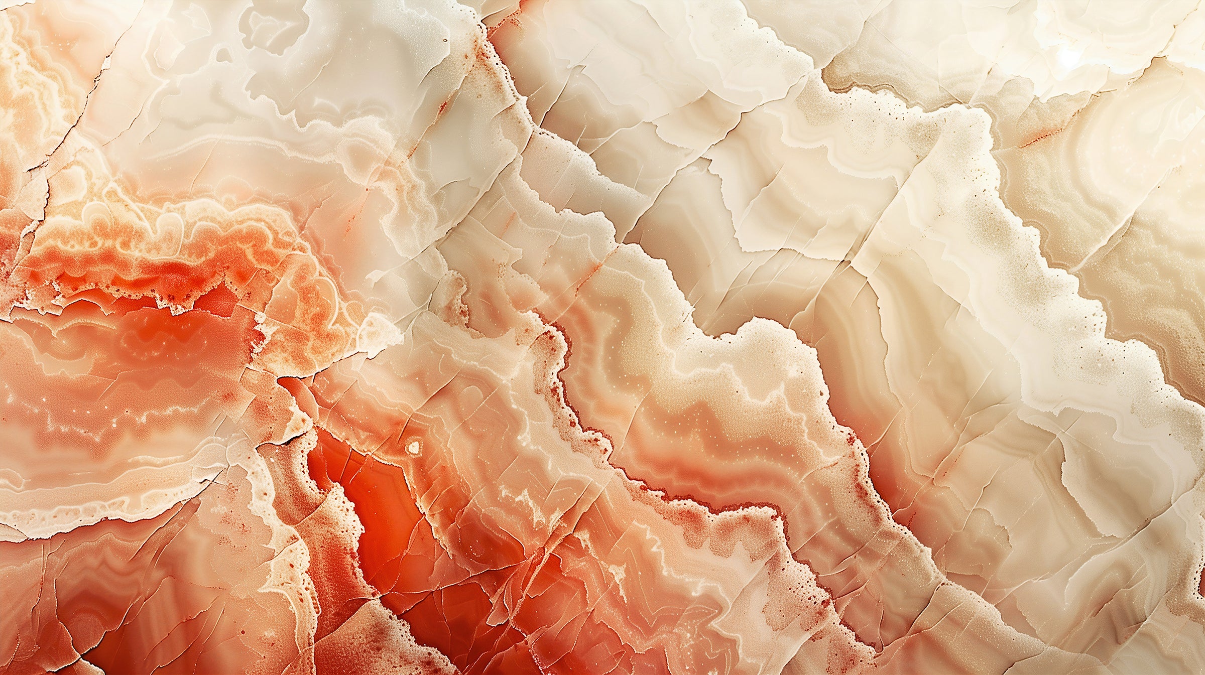 Beige and Orange Marble Mural - Self-adhesive Stone Wallpaper