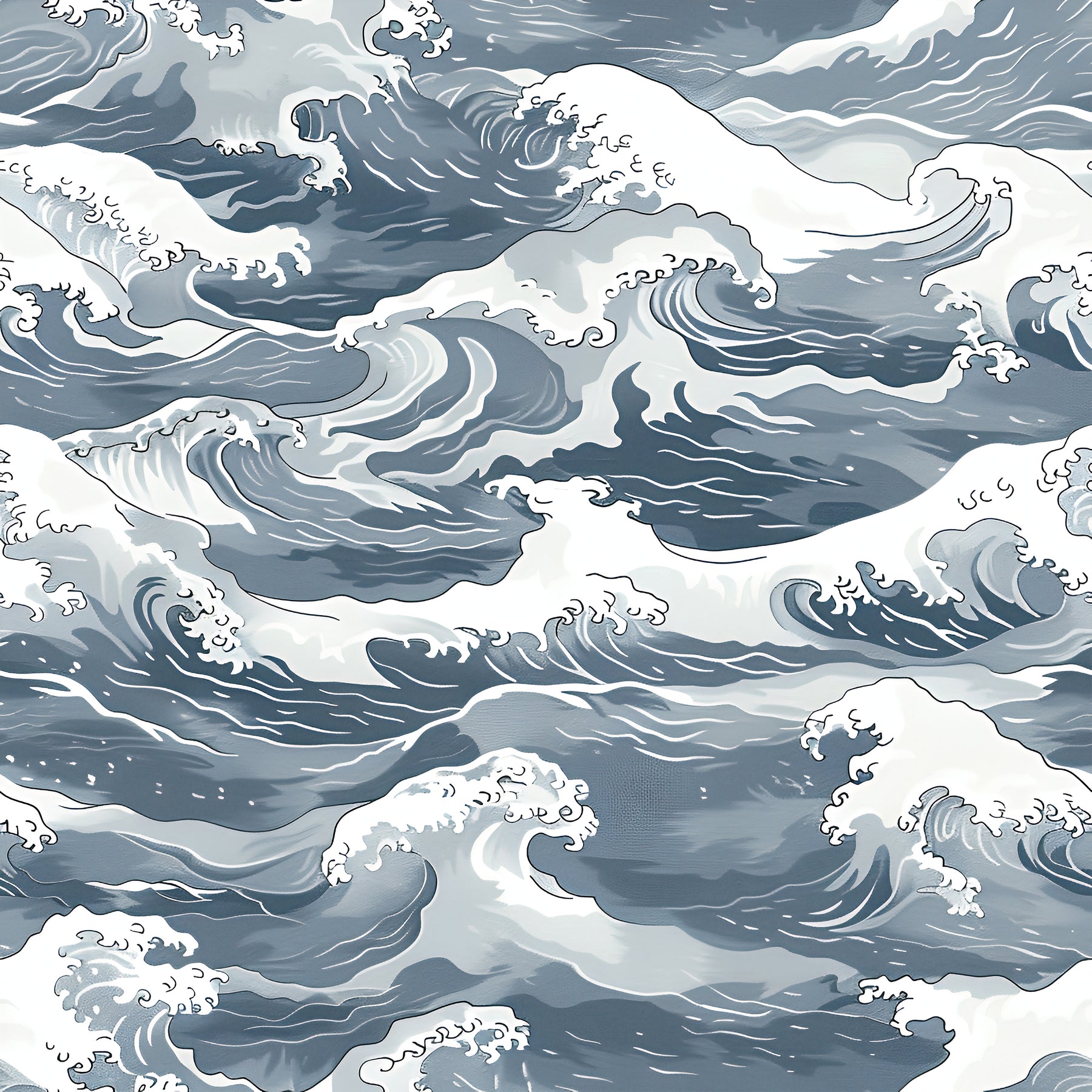 Soft Blue and White Waves Wallpaper - Pastel Colors Wavy Wallpaper