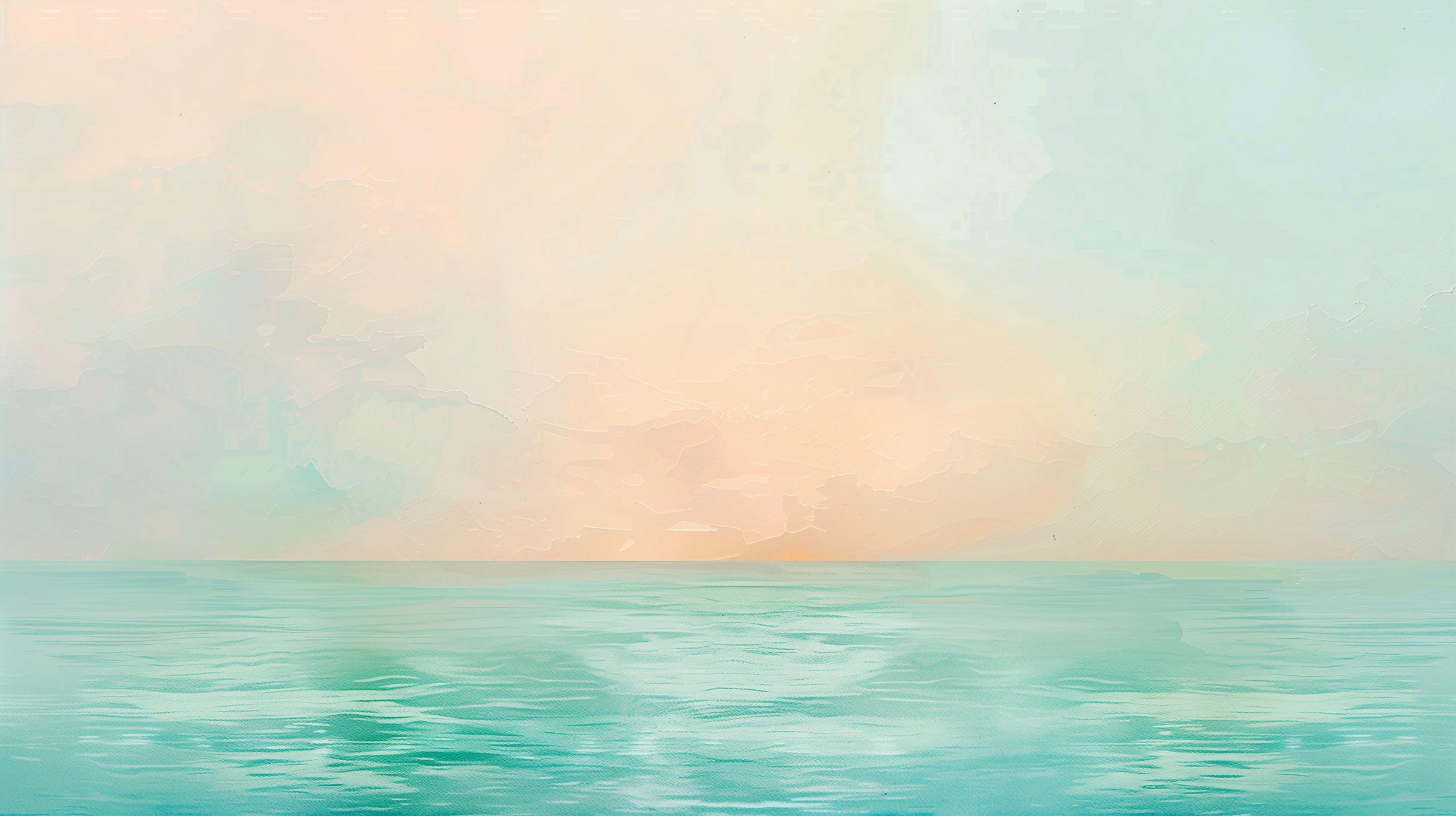 Ocean Horizon Wallpaper - Ombre Sea Painting Wall Mural
