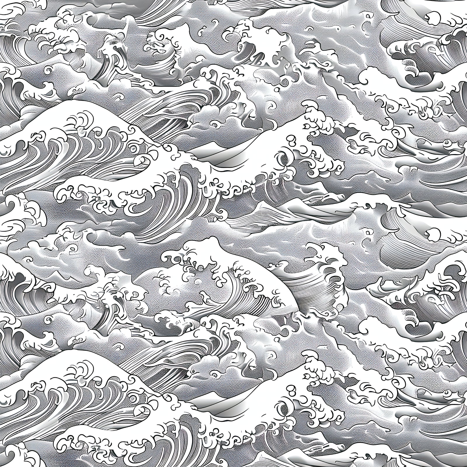 Grey Ocean Waves Wallpaper - Nautical Grey Wallpaper