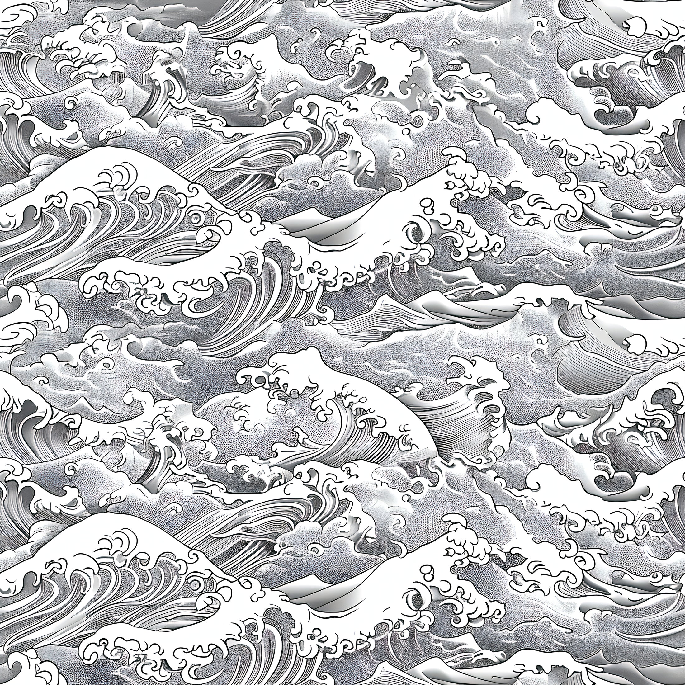 Grey Ocean Waves Wallpaper - Nautical Grey Wallpaper