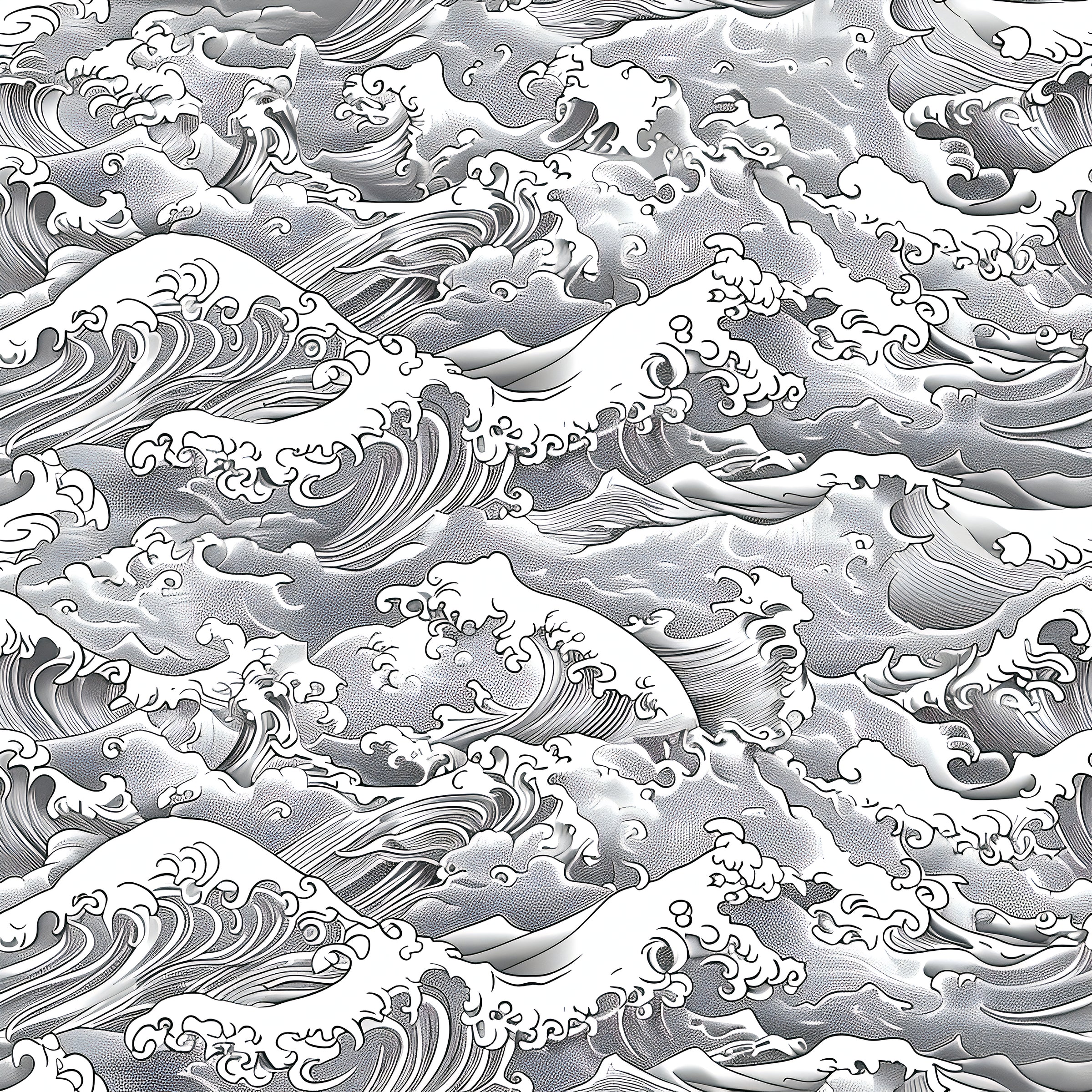 Grey Ocean Waves Wallpaper - Nautical Grey Wallpaper