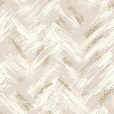 Beige Herringbone Wallpaper - Light Scandinavian Neutral Wallpaper