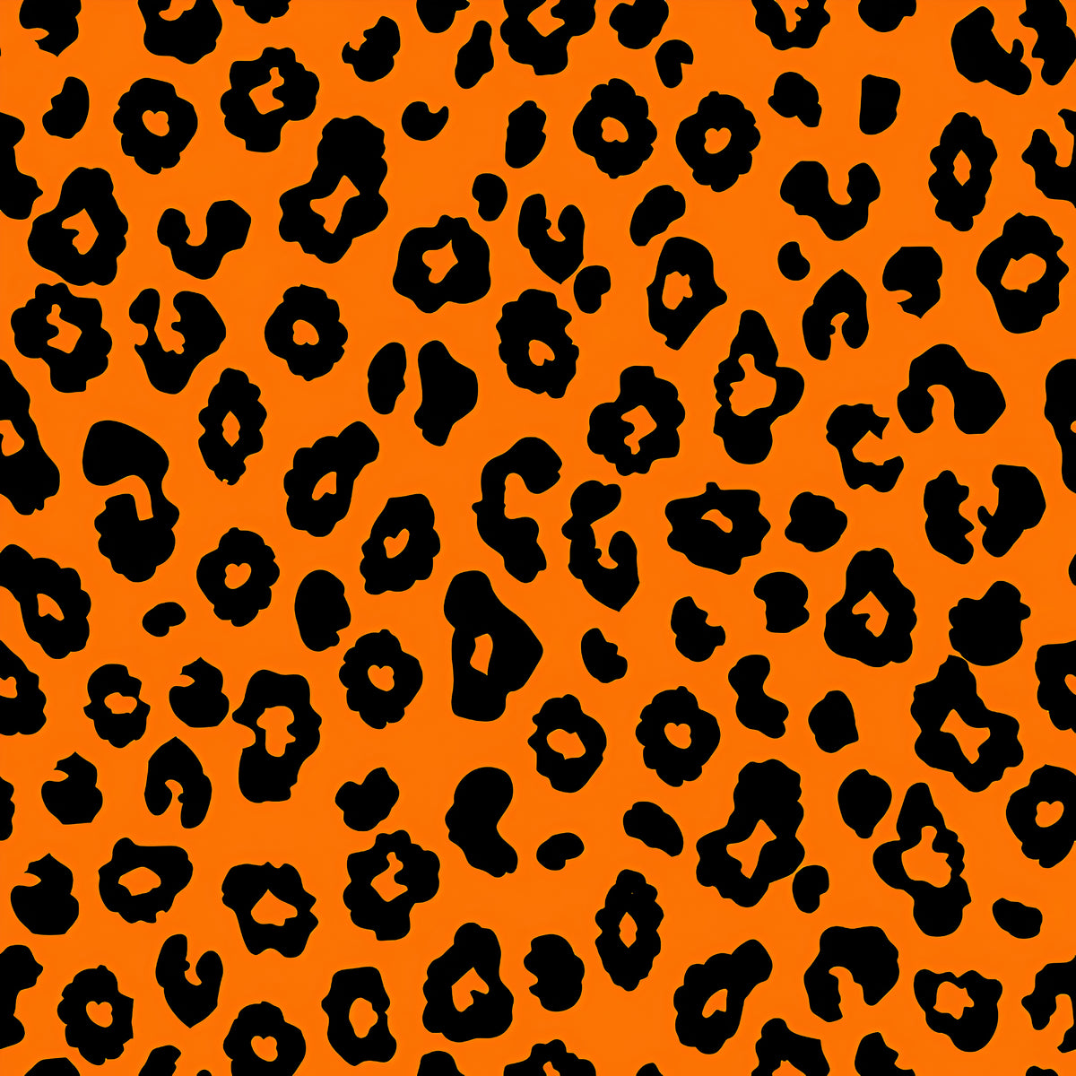 Bright Orange Leopard Print Wallpaper - Colorful Animal Pattern Decor