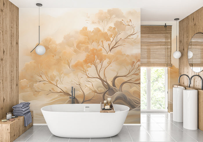 Oil Tree Wallpaper - Abstract Tree Mural