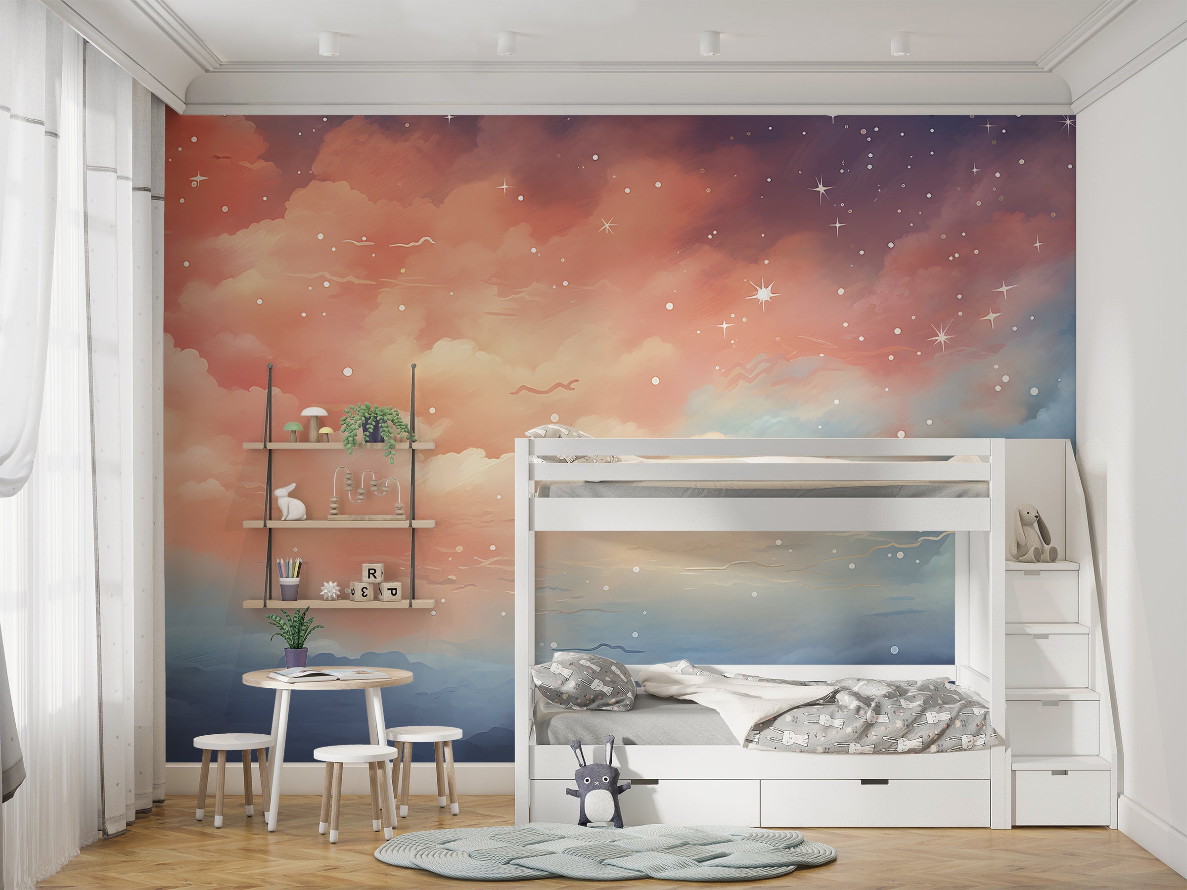 Starry Sky Mural - Nursery Stars and Sky