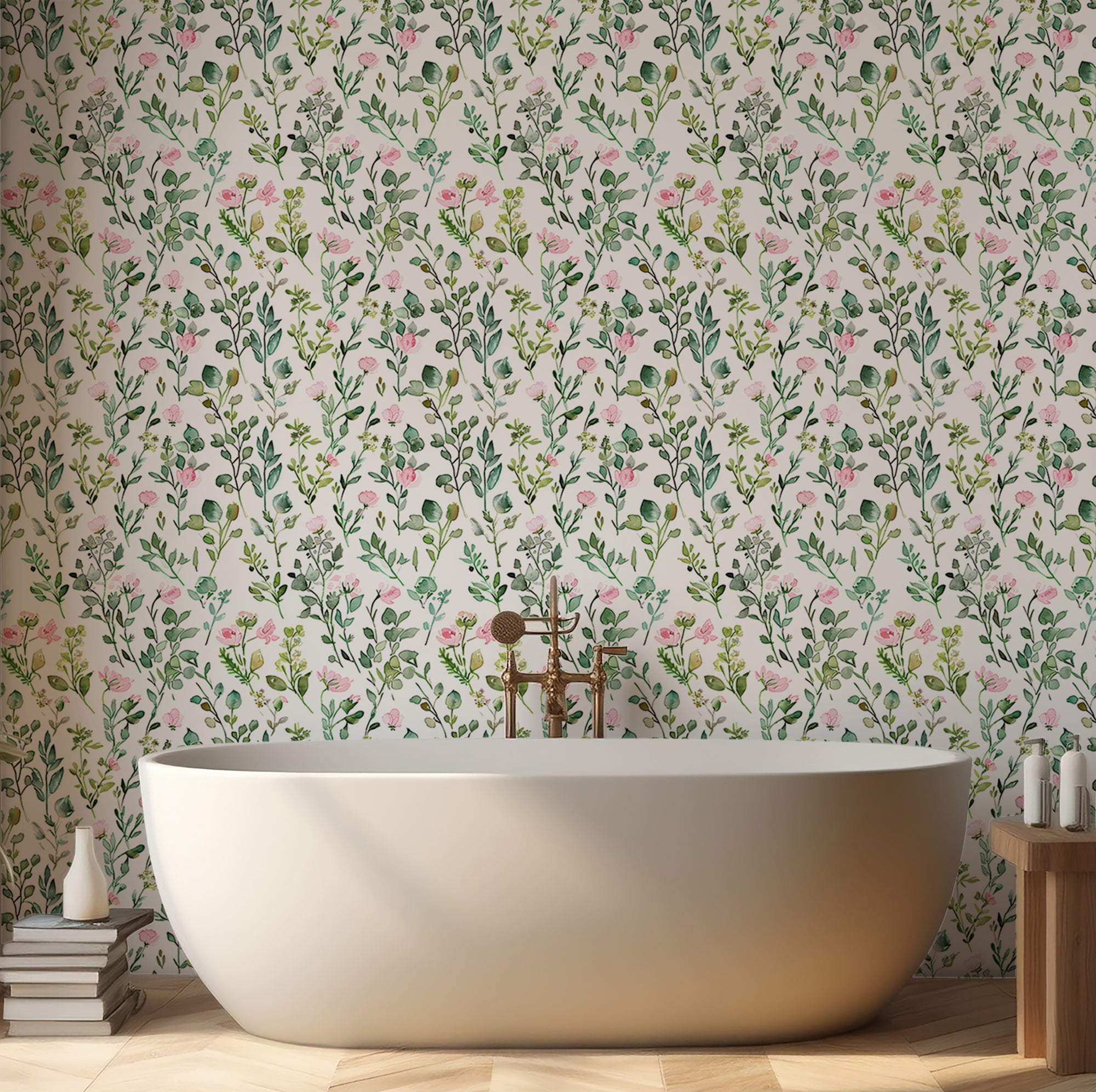 Watercolor Wild Floral Wallpaper - Meadow Flowers in Pastel Colors ...