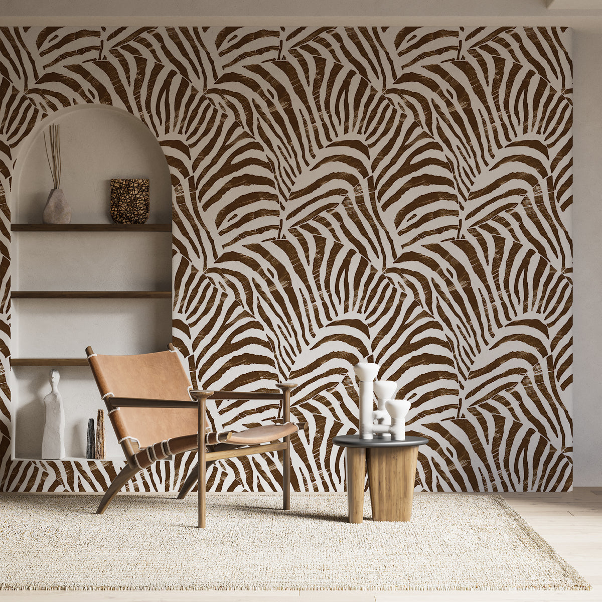 Brown Zebra Pattern Wallpaper - Brown and White Zebra Skin Wallpaper