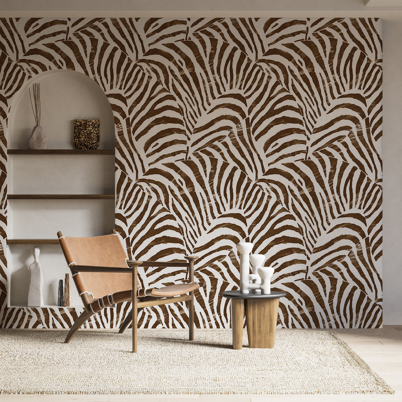 Brown Zebra Pattern Wallpaper - Brown and White Zebra Skin Wallpaper