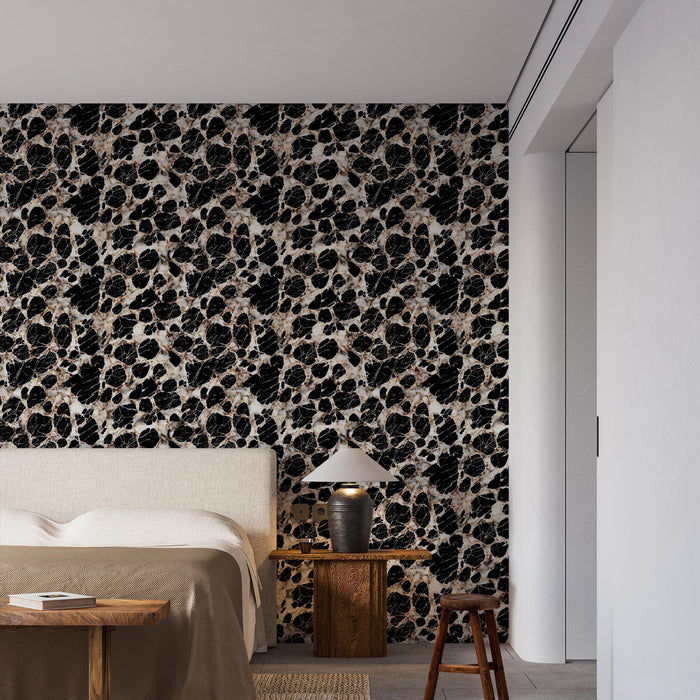 Black and White Marble Wallpaper - Leopard Print Luxury Marble Art