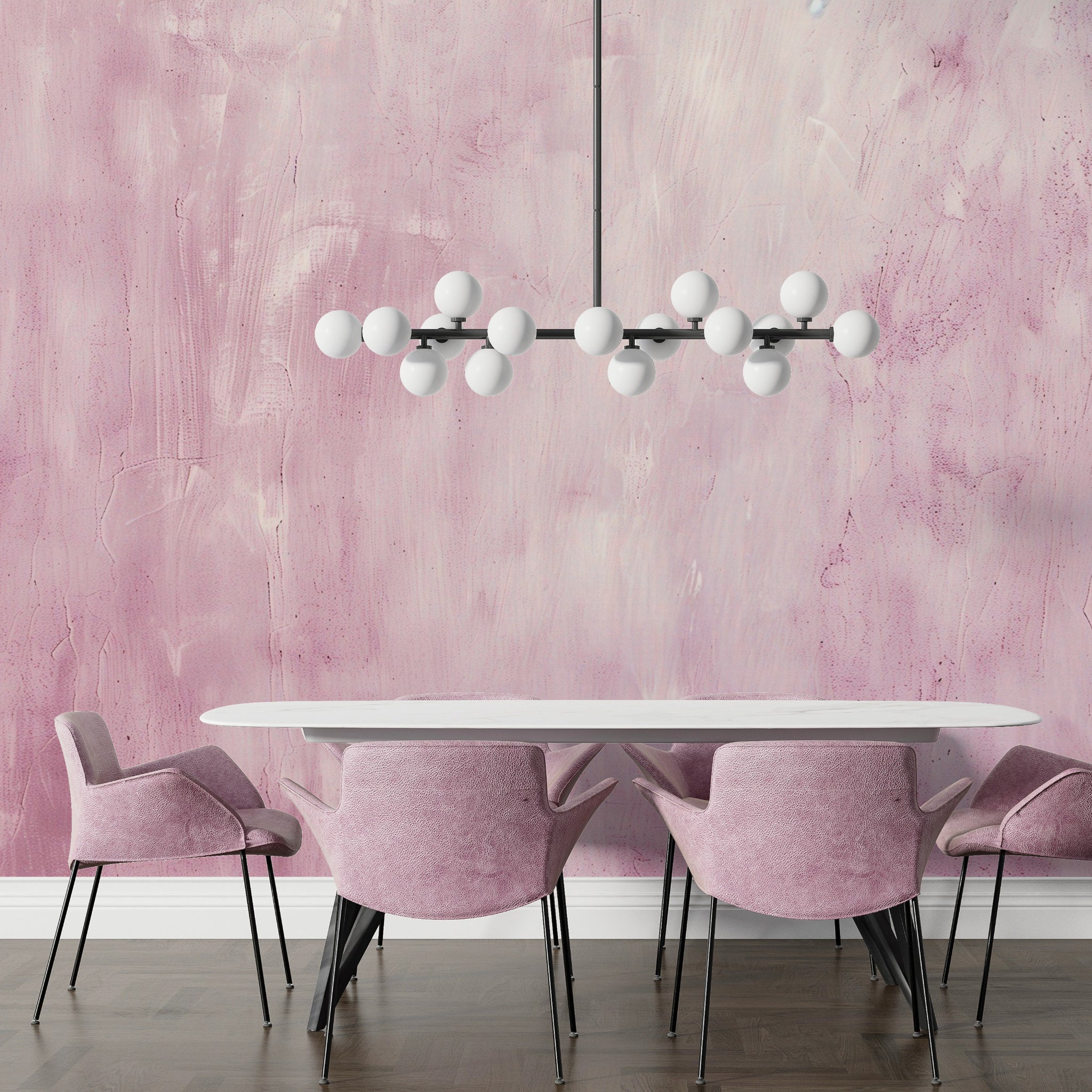 Pink Venetian Plaster Wall Mural - Modern Soft Pink Concrete Texture