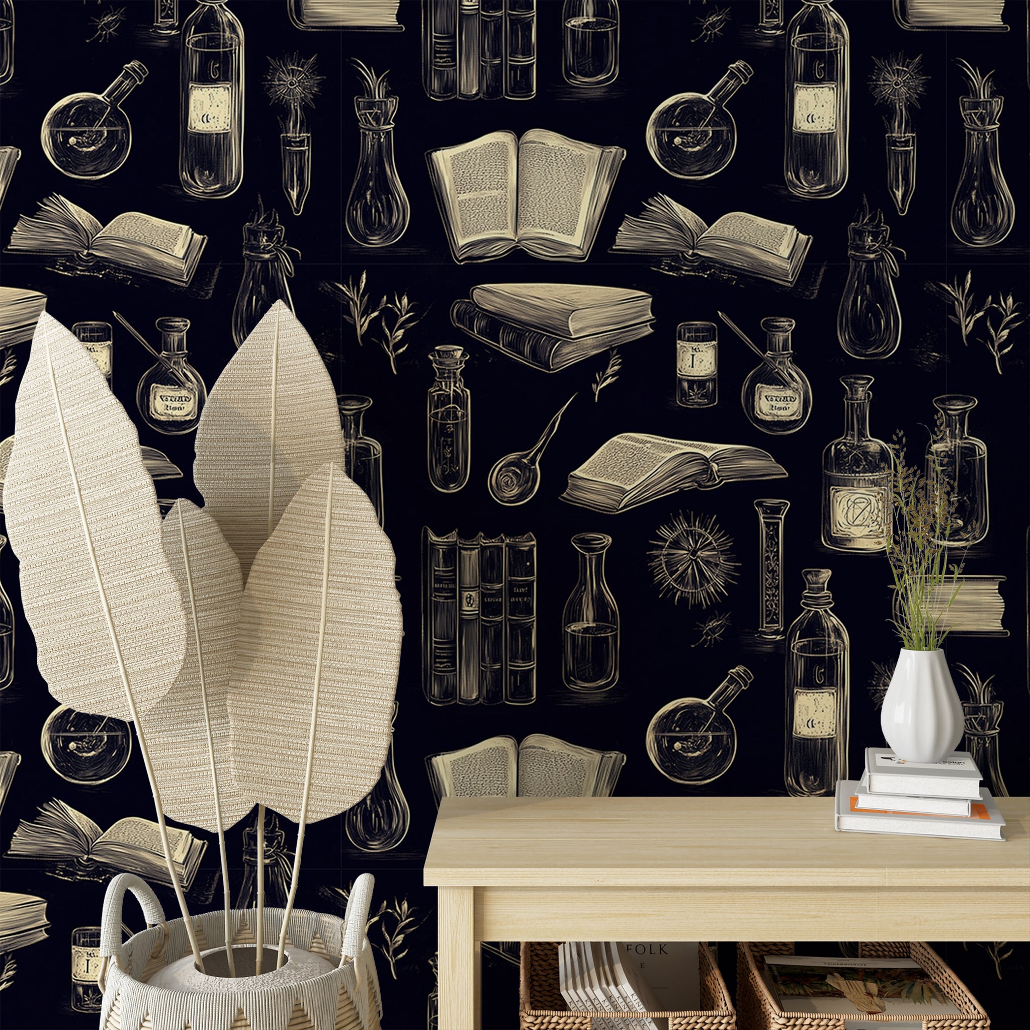 Black Chemistry Wallpaper - Dark Alchemy Symbols Wallpaper