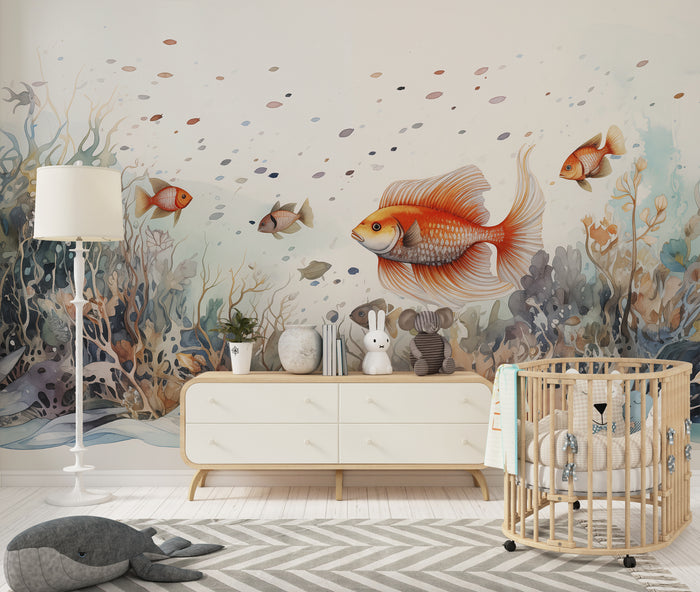 Underwater Life Wall Mural - Colorful Fish Wallpaper
