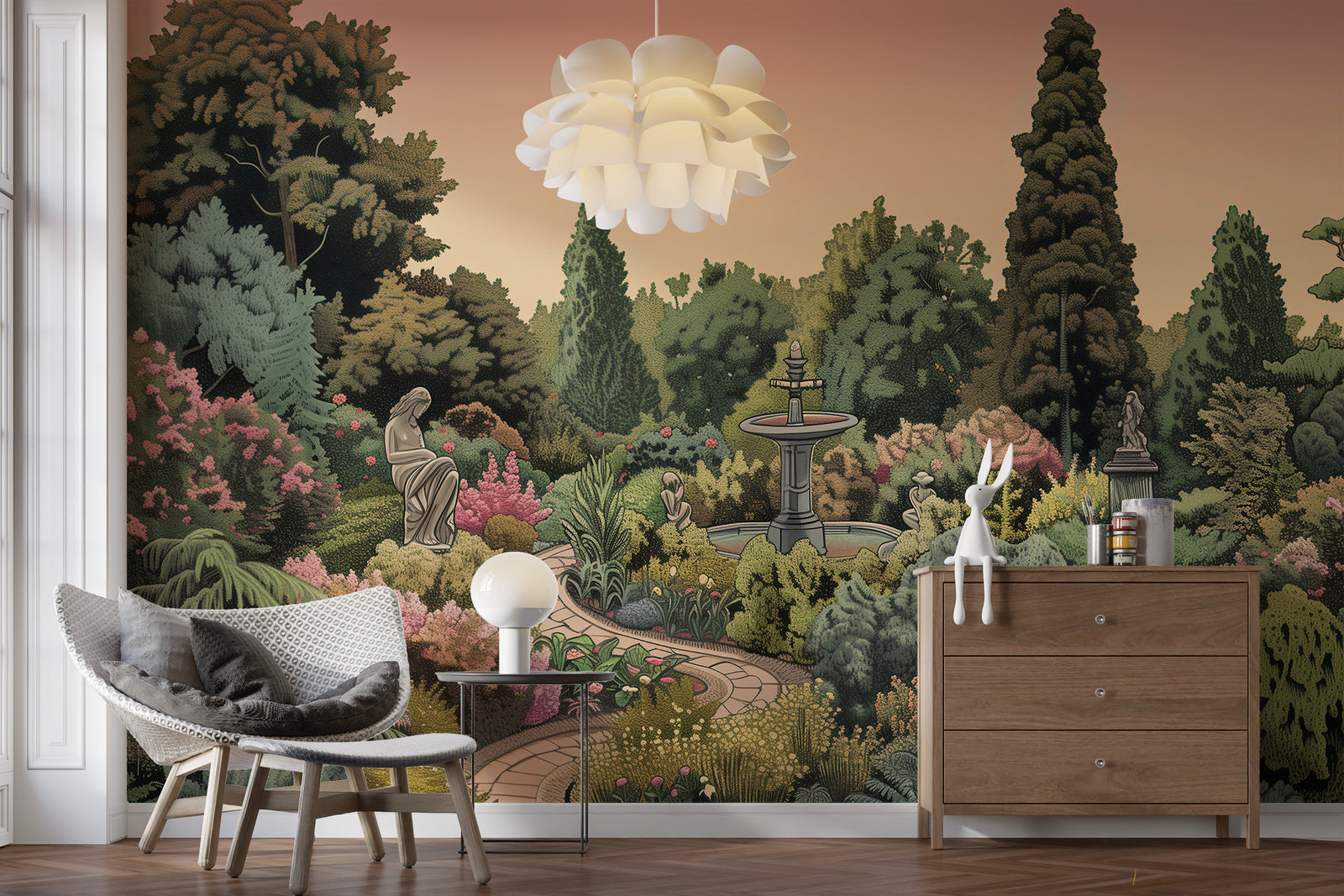 Lush Garden Wallpaper - Highly Detailed Plants and Trees Mural