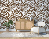 Brown Zebra Pattern Wallpaper - Brown and White Zebra Skin Wallpaper