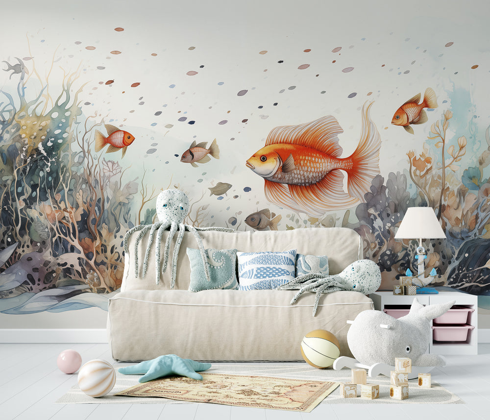 Underwater Life Wall Mural - Colorful Fish Wallpaper