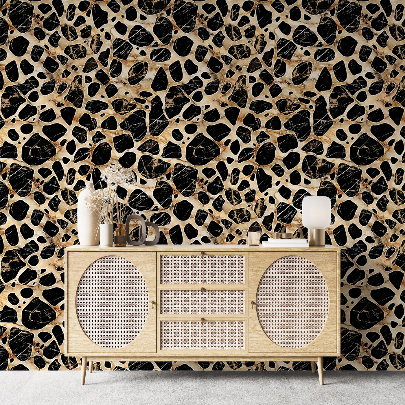 Abstract Leopard Print Wallpaper - Marble Texture Animal Print
