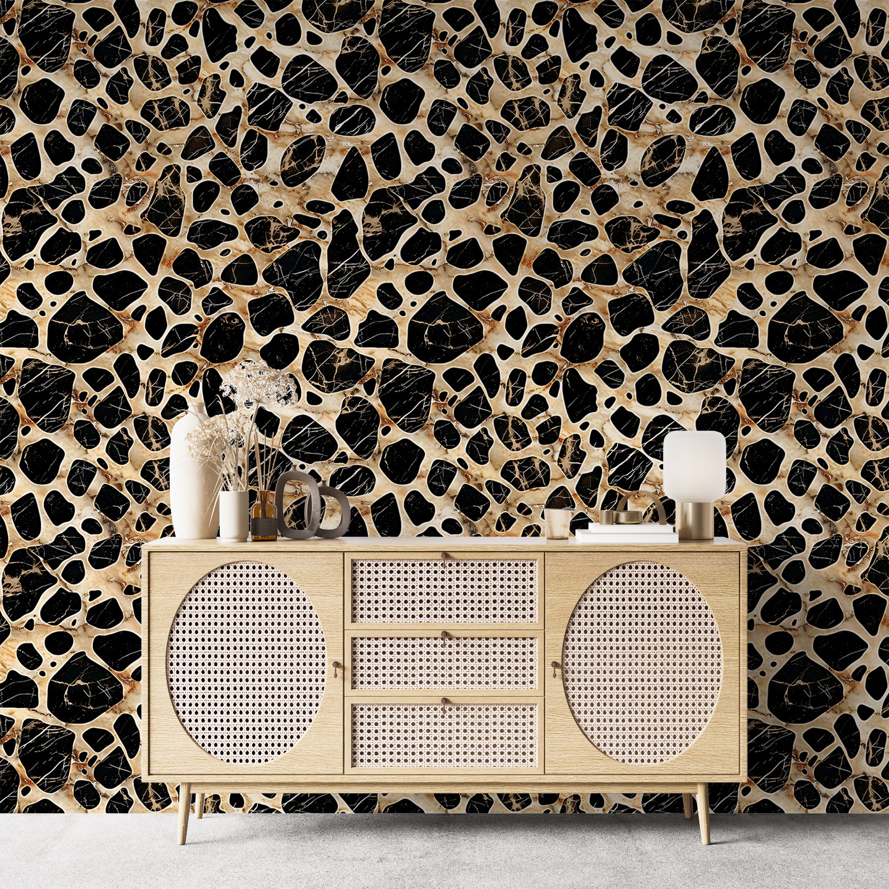 Abstract Leopard Print Wallpaper - Marble Texture Animal Print