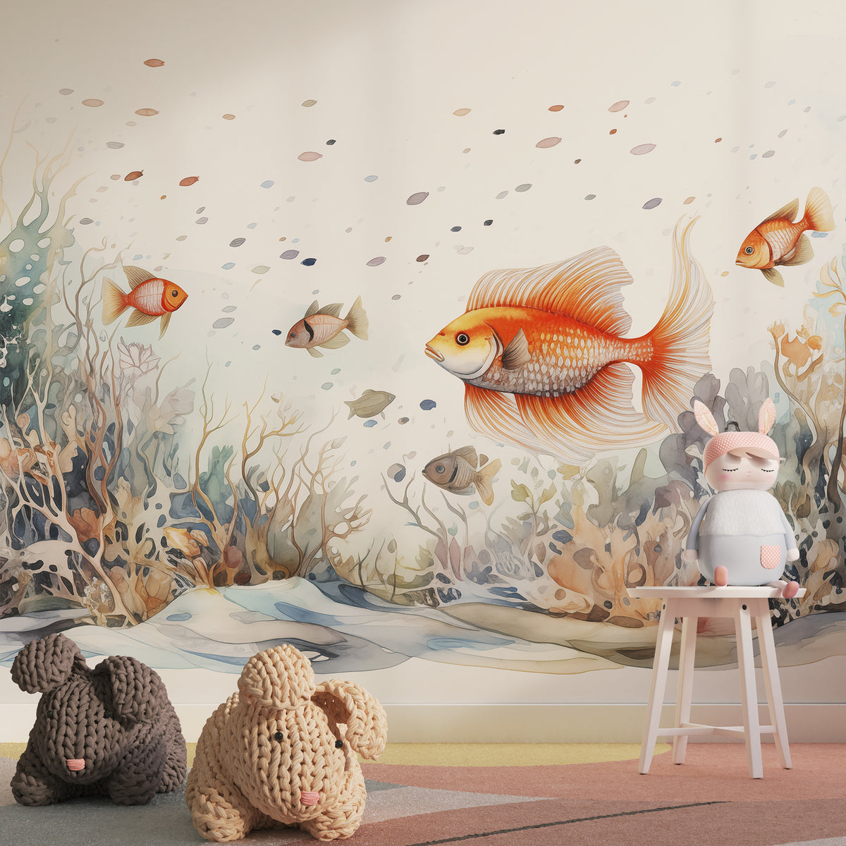Underwater Life Wall Mural - Colorful Fish Wallpaper