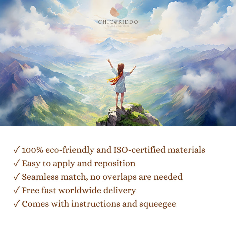 Mountain View Wall Mural - Colorful Landscape Wallpaper