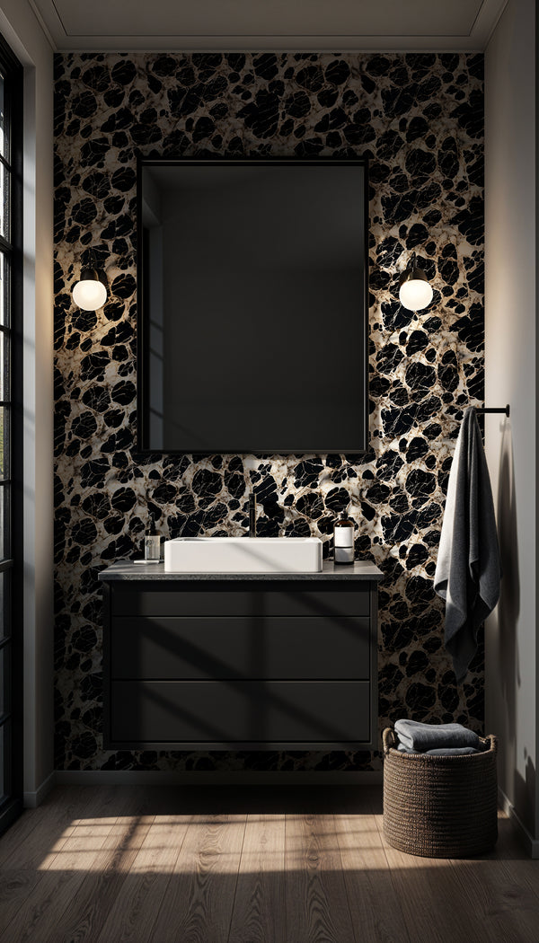 Black and White Marble Wallpaper - Leopard Print Luxury Marble Art